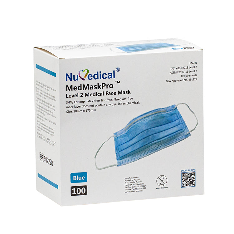 Level 2 Medical Mask, Blue, 100pcs/Box, $4.50/50pcs, 992228 – nuagedcare